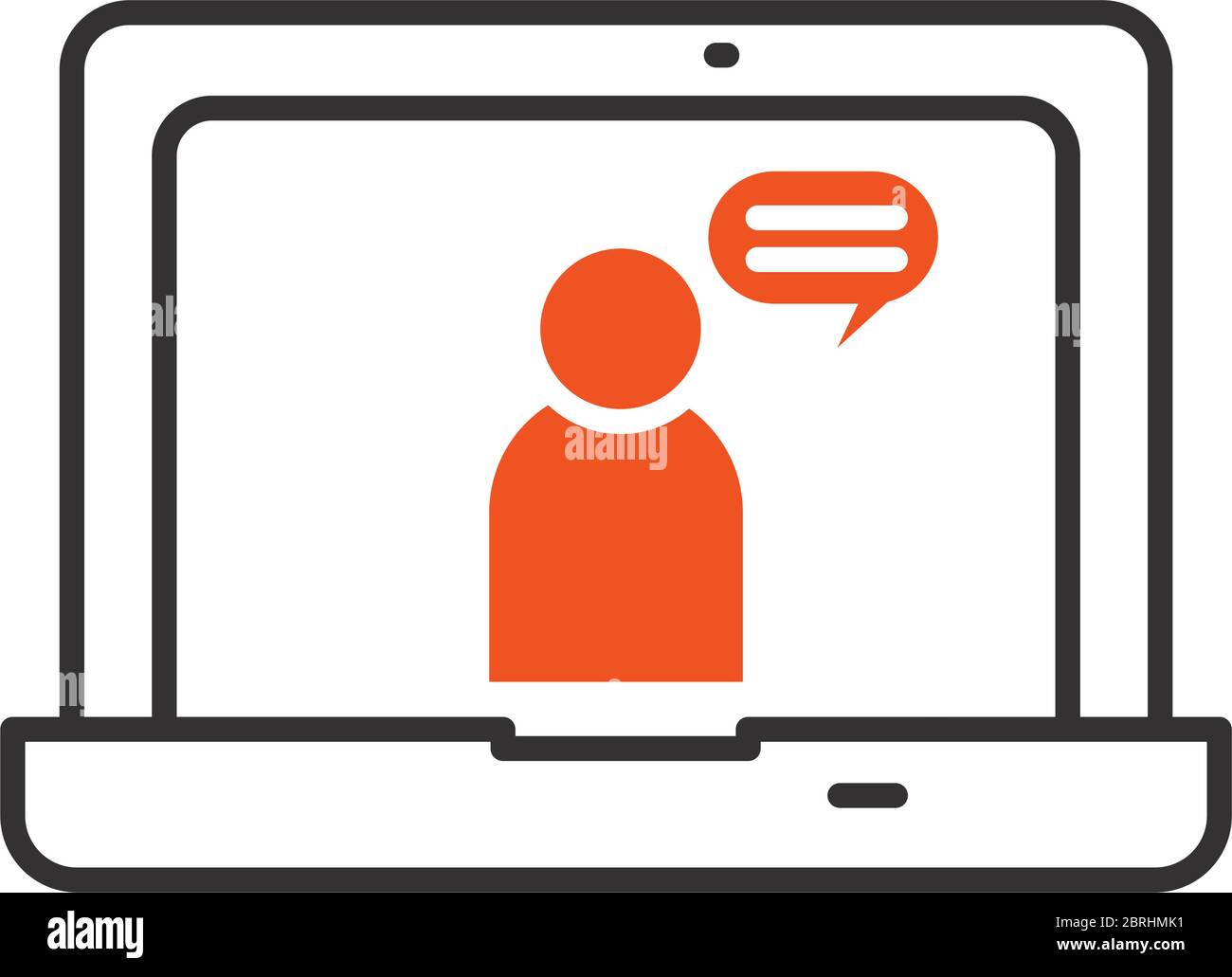 online learning concept, laptop computer with online class on screen ...