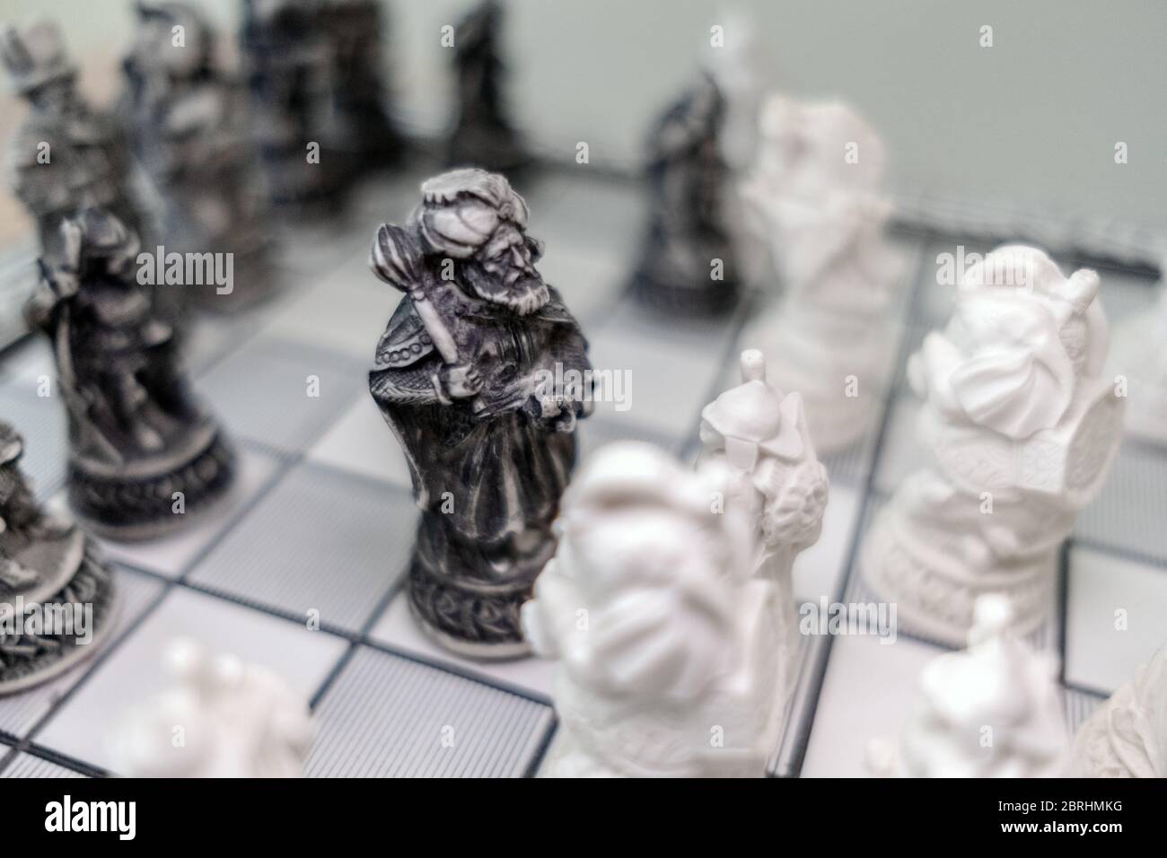 Ottoman oriental chess set. focusing to Black king (Sultan). Black king ...