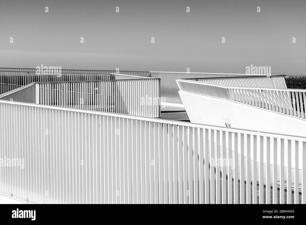 Abstract shapes from a metal fence. Black and white Stock Photo - Alamy