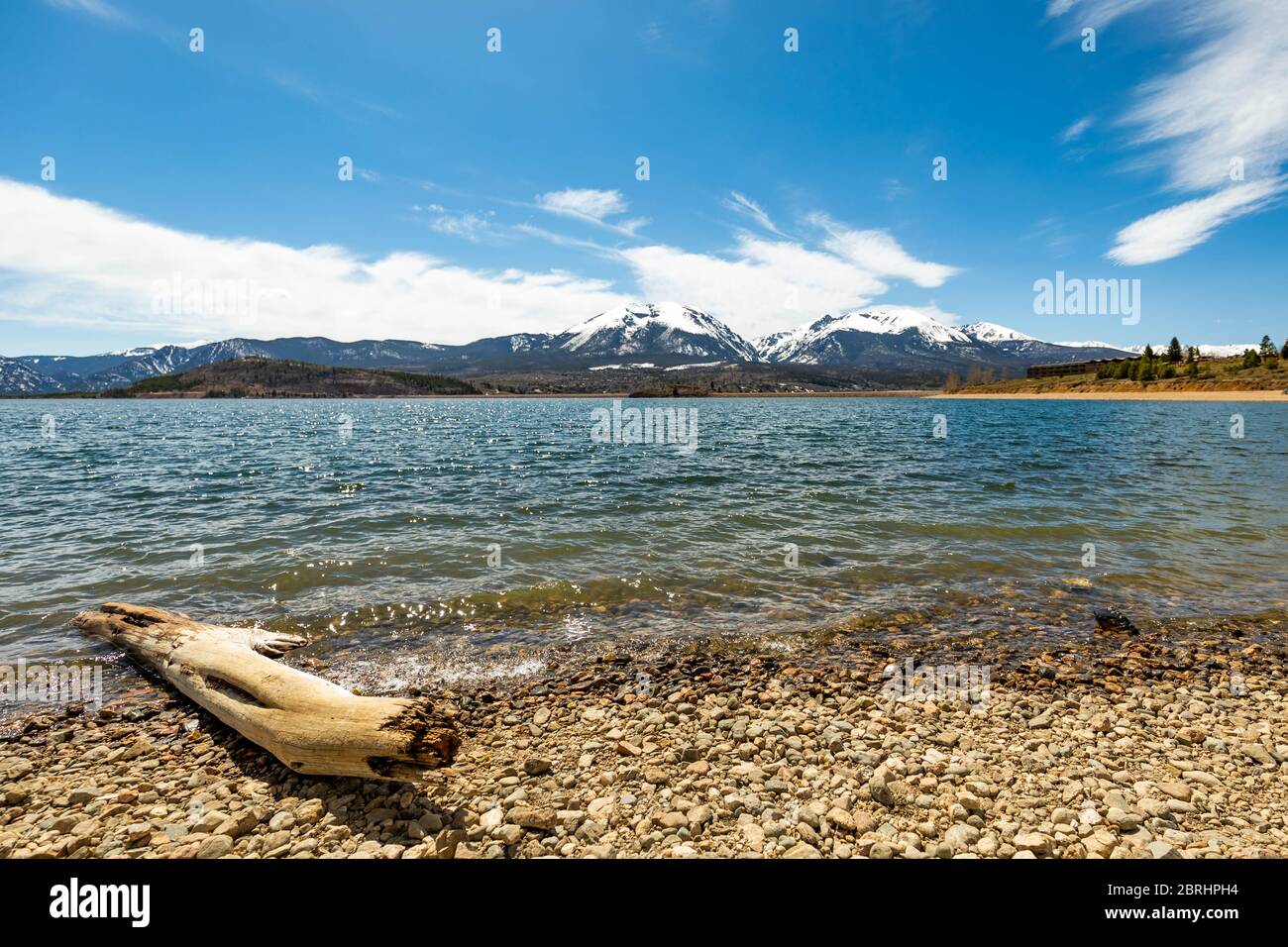 Dillon lake reservoir with mountains in Colorado at summer day Stock ...