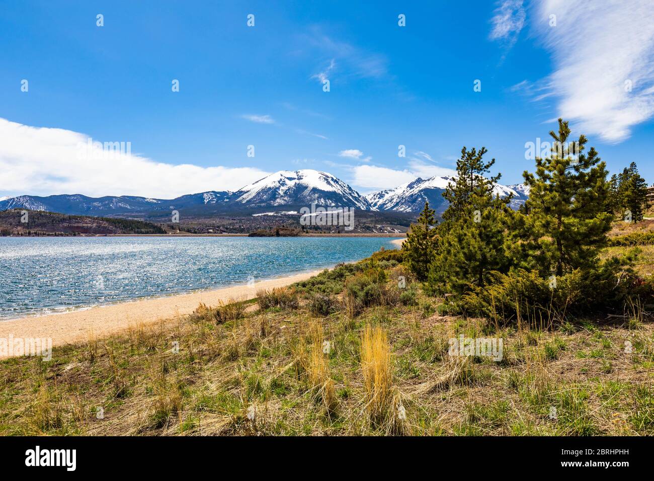 Dillon lake reservoir with mountains in Colorado at summer day Stock ...
