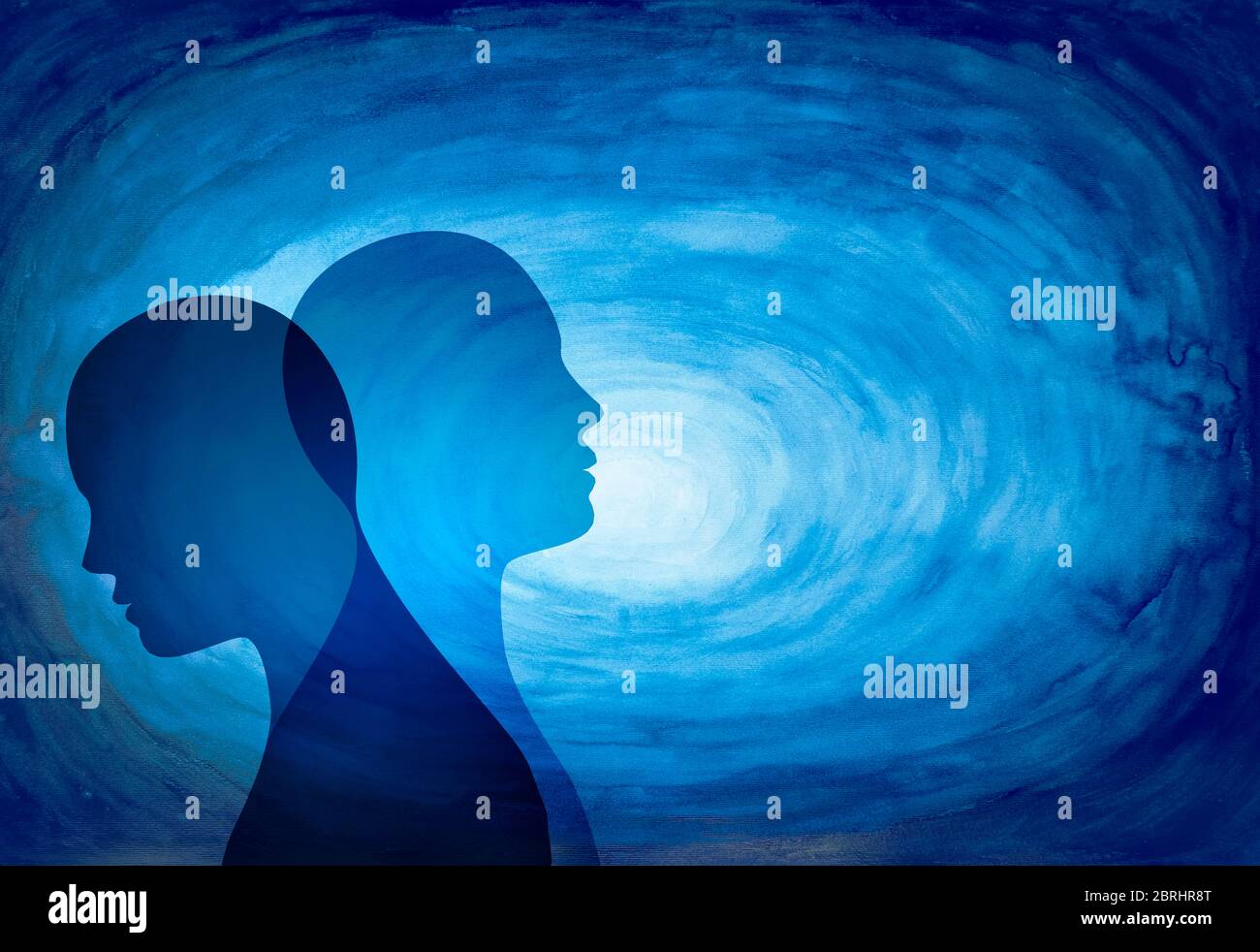 Metaphor bipolar disorder mind mental. Double face. Split personality ...
