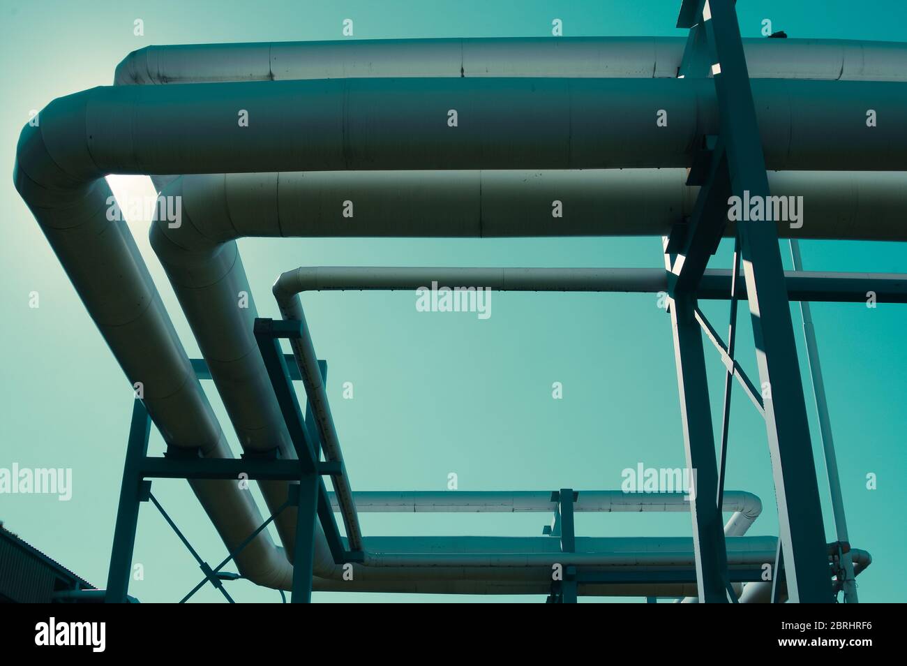 Pipeline and pipe rack of petroleum industrial plant offshore industry ...