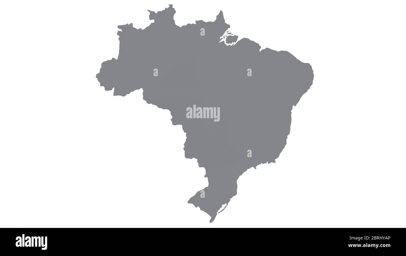 Brazil map with gray tone on white background,illustration,textured ...