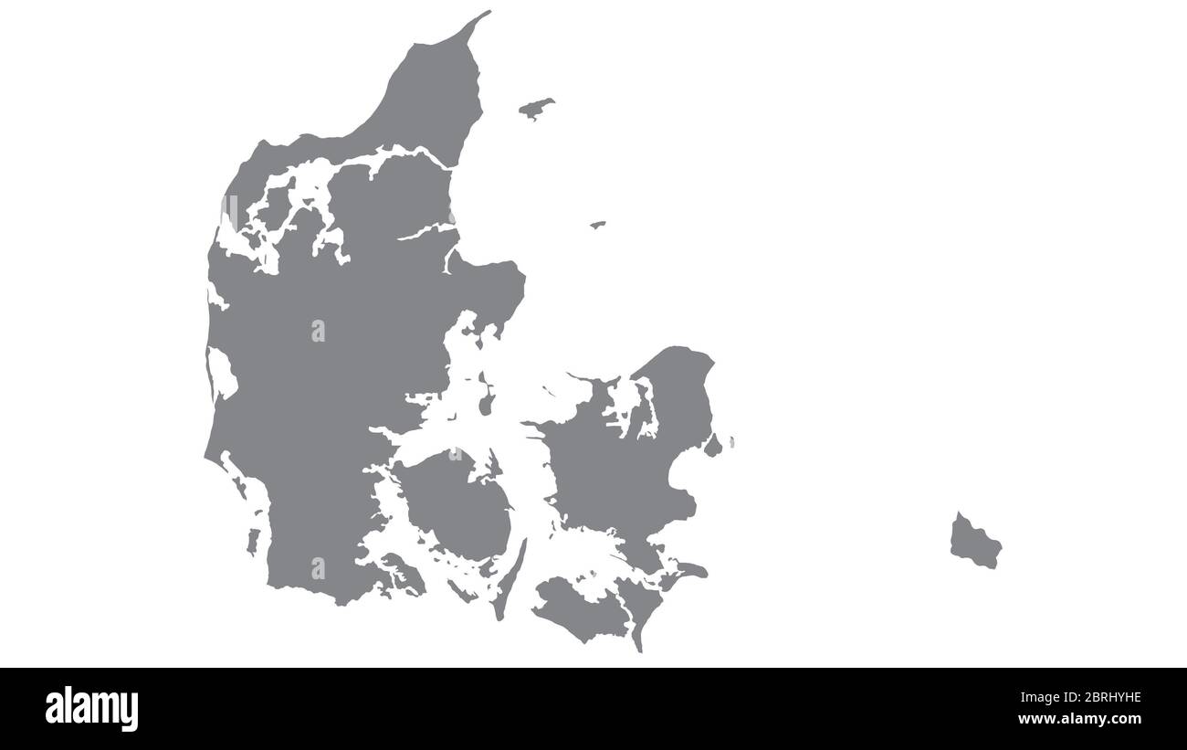 Denmark map with gray tone on white background,illustration,textured ...