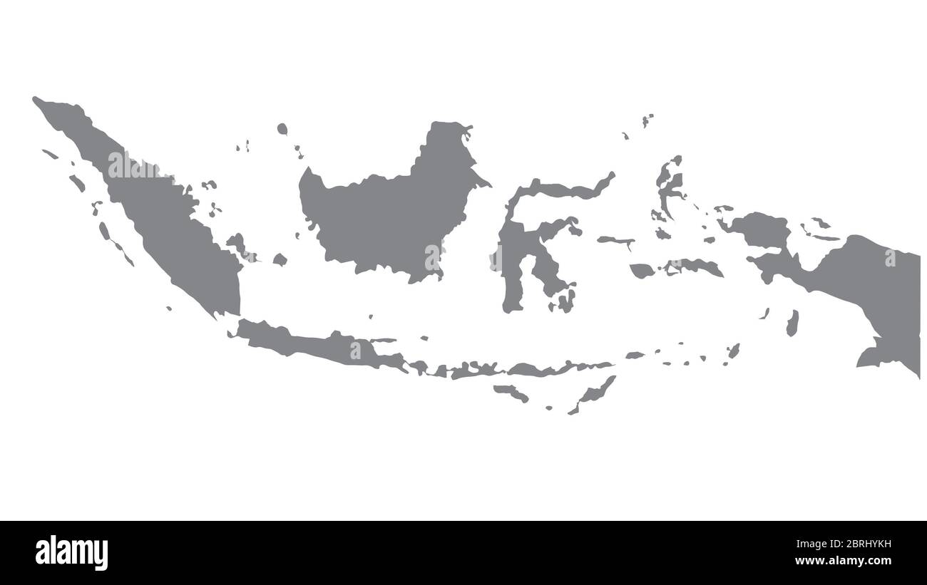 Indonesia map with gray tone on white background,illustration,textured ...