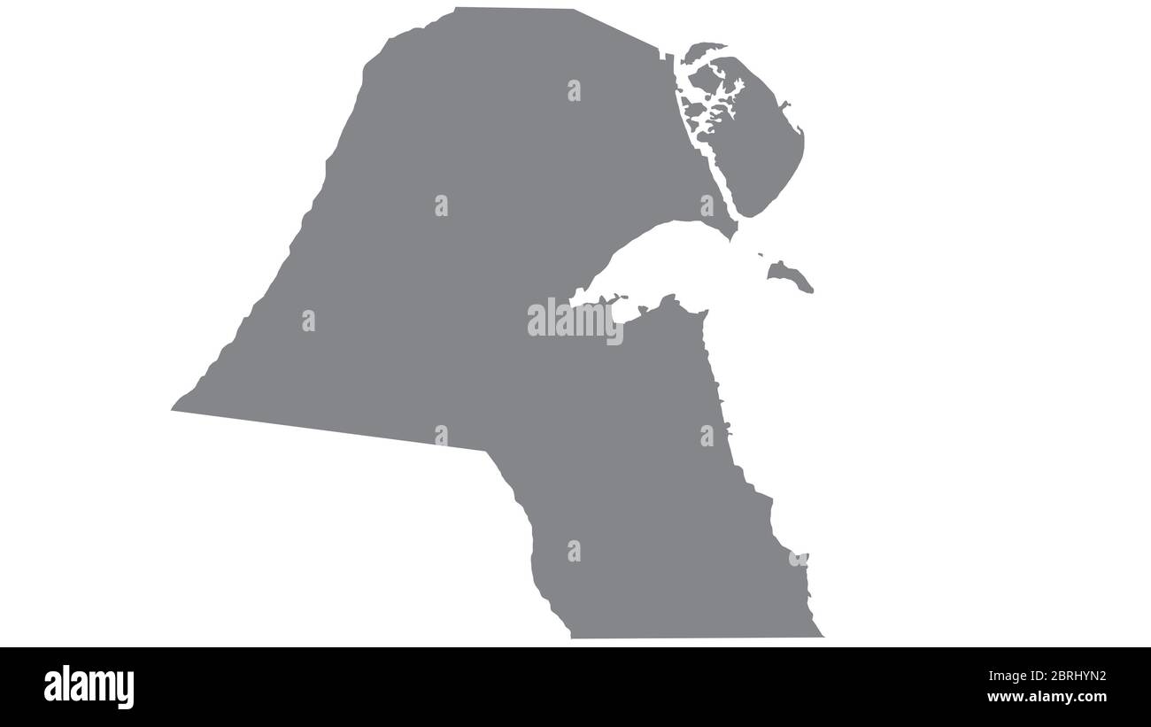 Kuwait map with gray tone on white background,illustration,textured ...