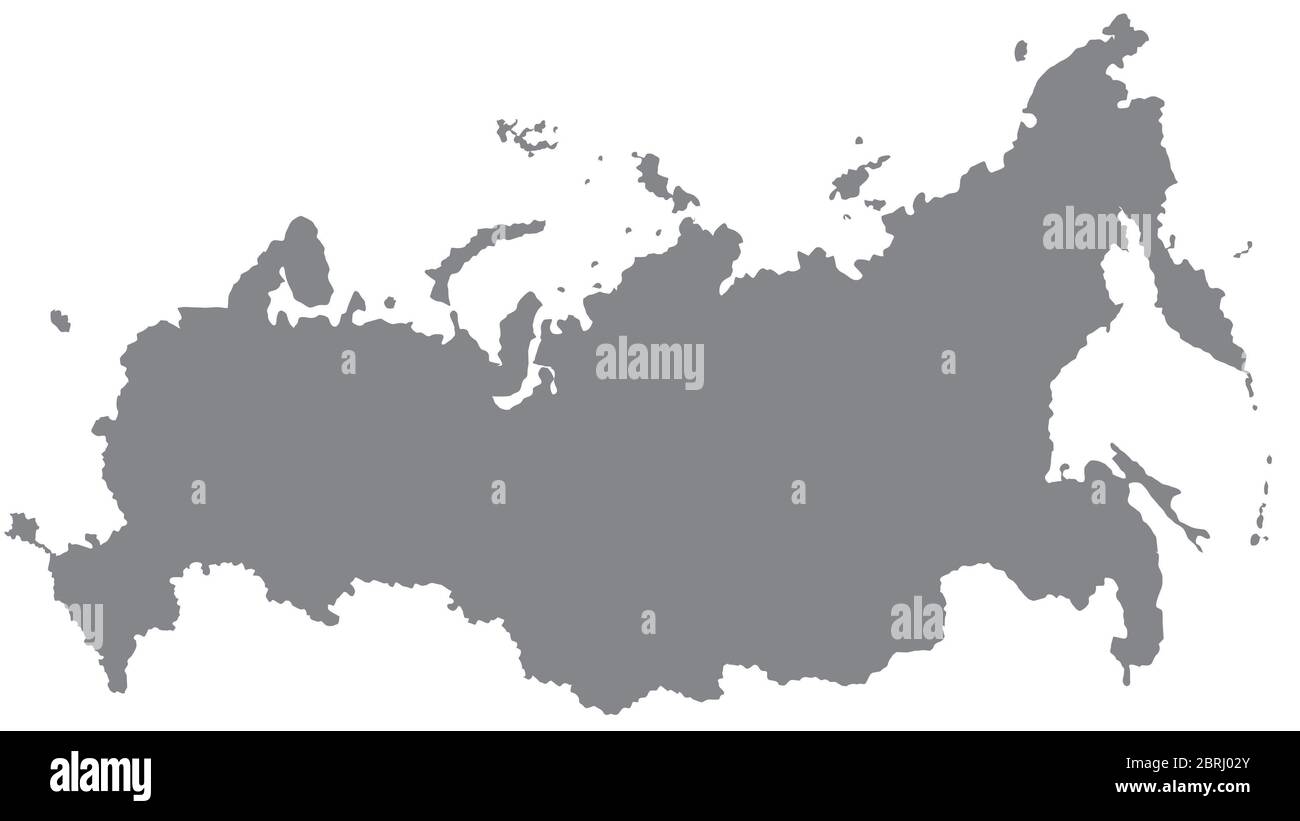 Russia map with gray tone on white background,illustration,textured ...