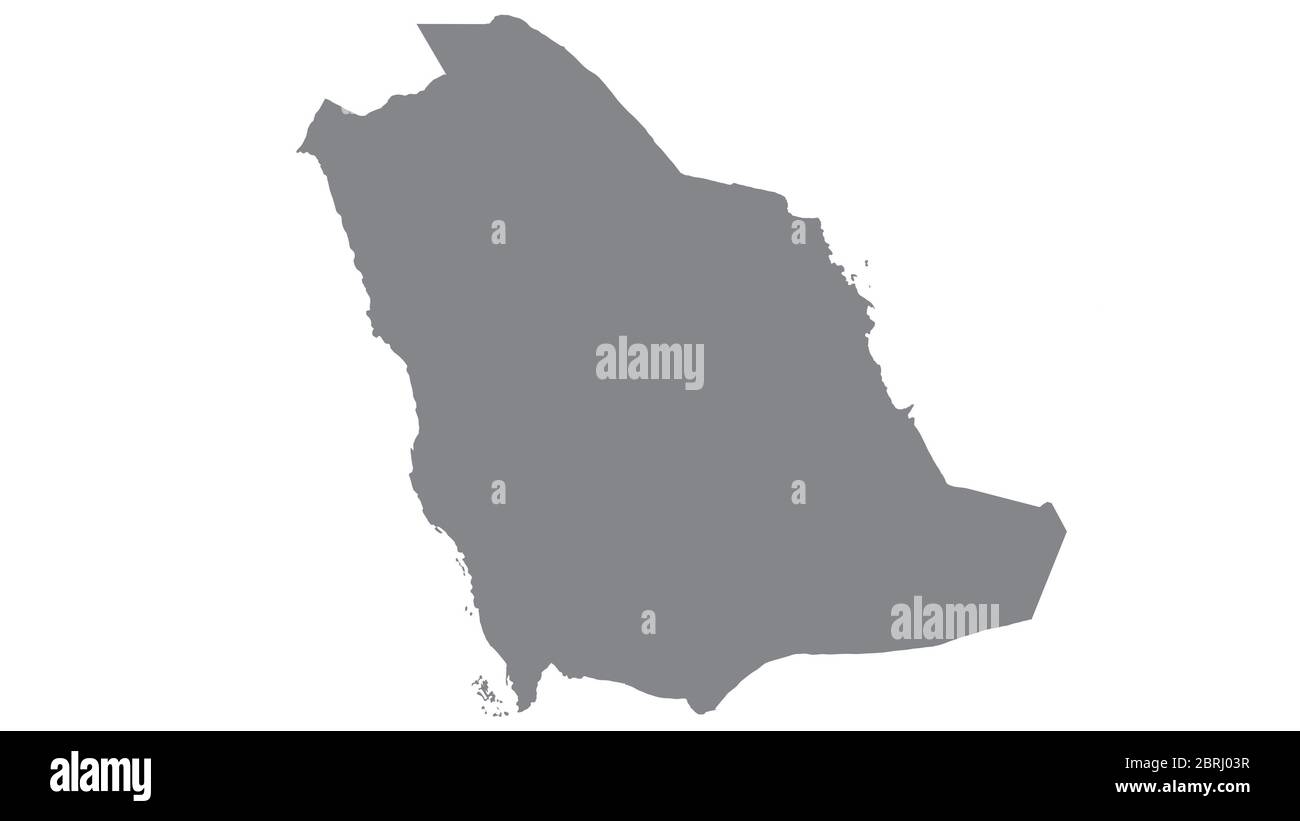 Saudi Arabia map with gray tone on white background,illustration ...