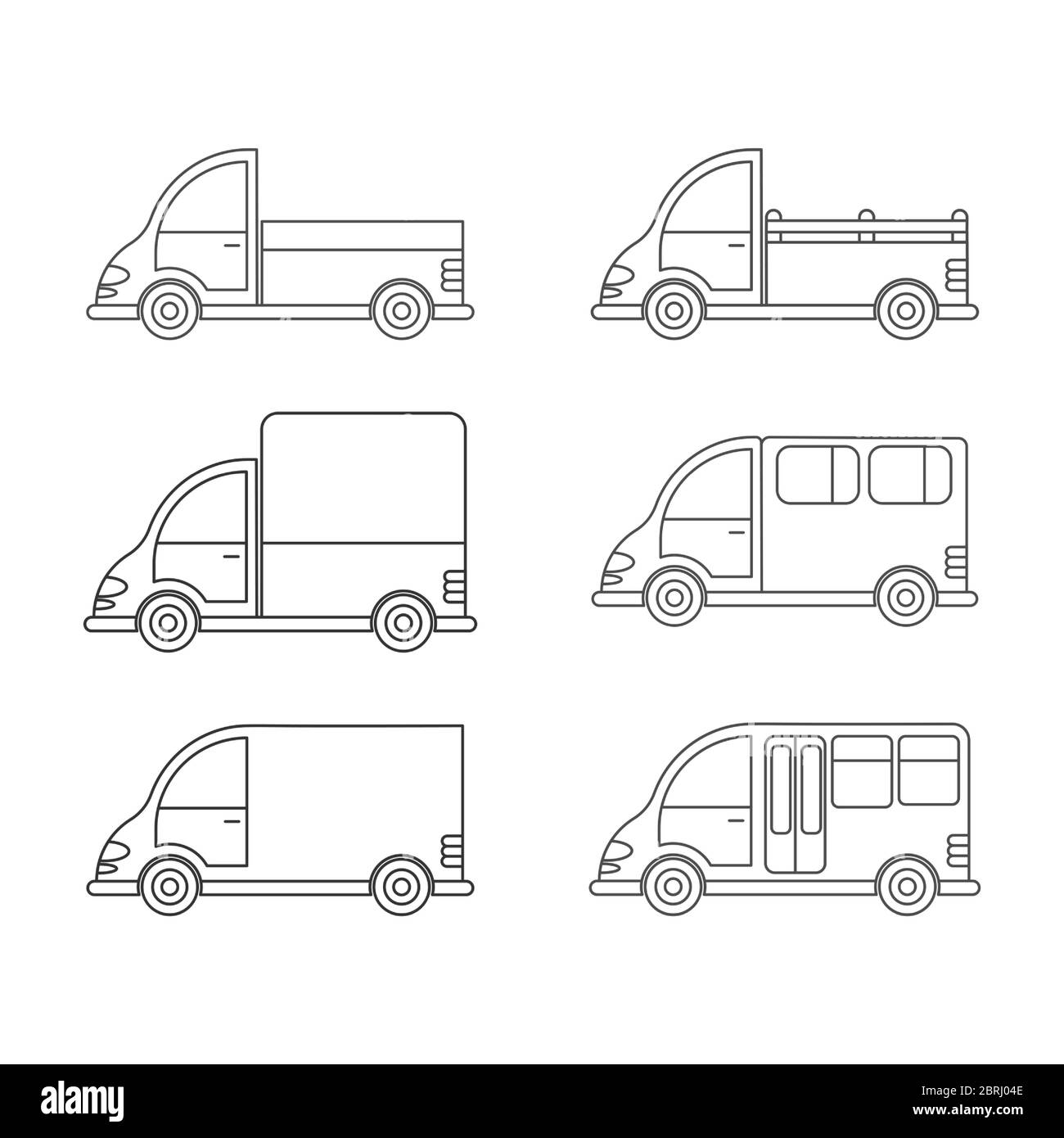 vector icon of a car or commercial van. Simple design, an empty outline ...