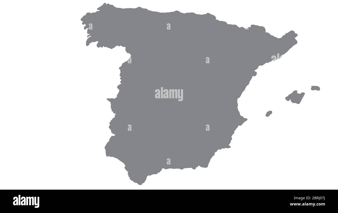 Spain map with gray tone on white background,illustration,textured ...