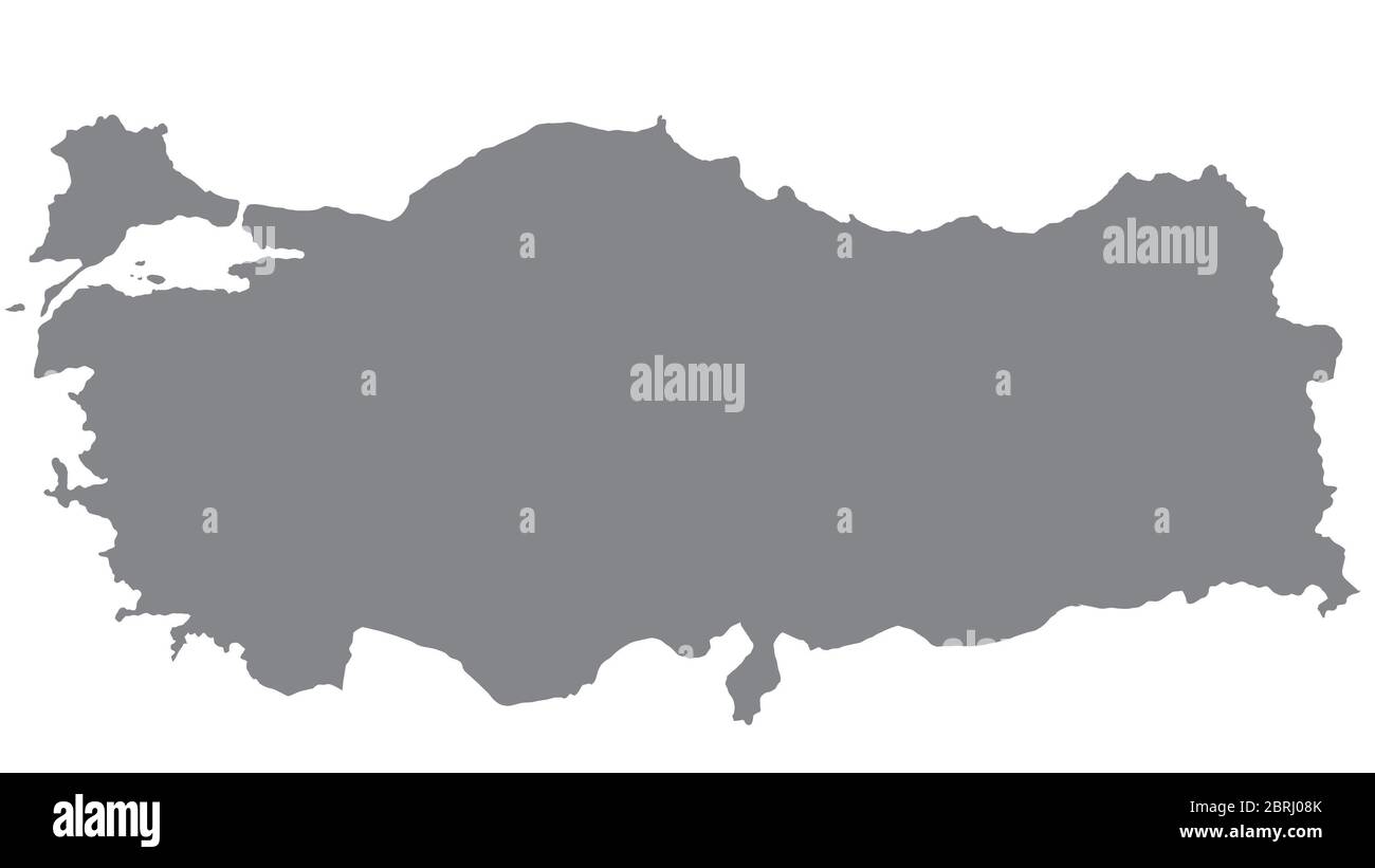 Turkey map with gray tone on white background,illustration,textured ...
