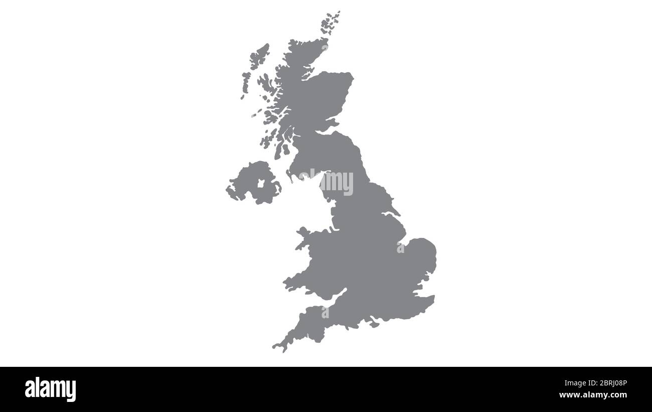 UK or England map with gray tone on white background,illustration ...