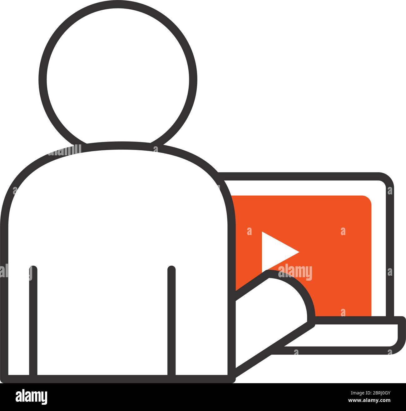 online learning concept, avatar person with laptop computer learning ...