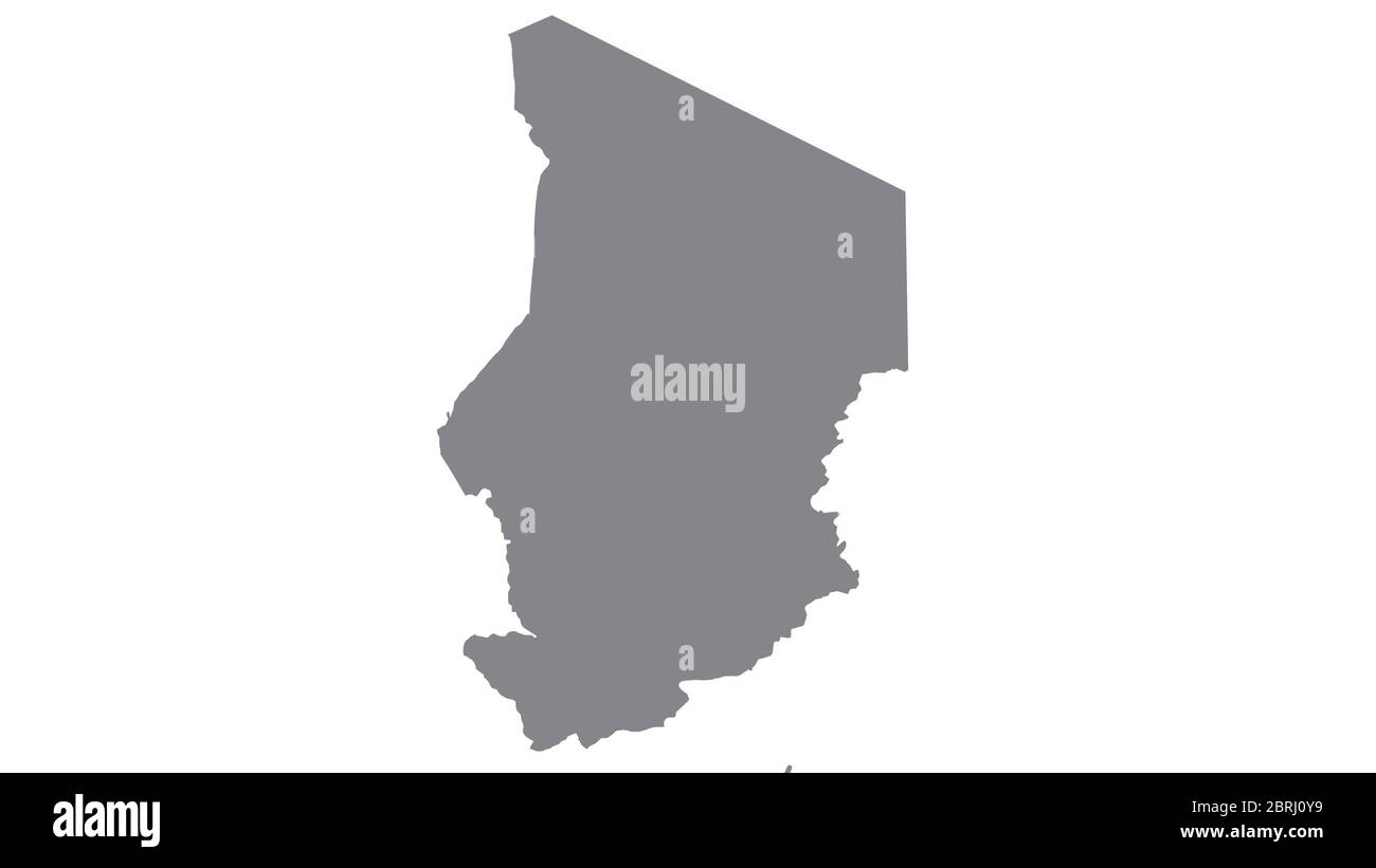 Chad map with gray tone on white background,illustration,textured ...