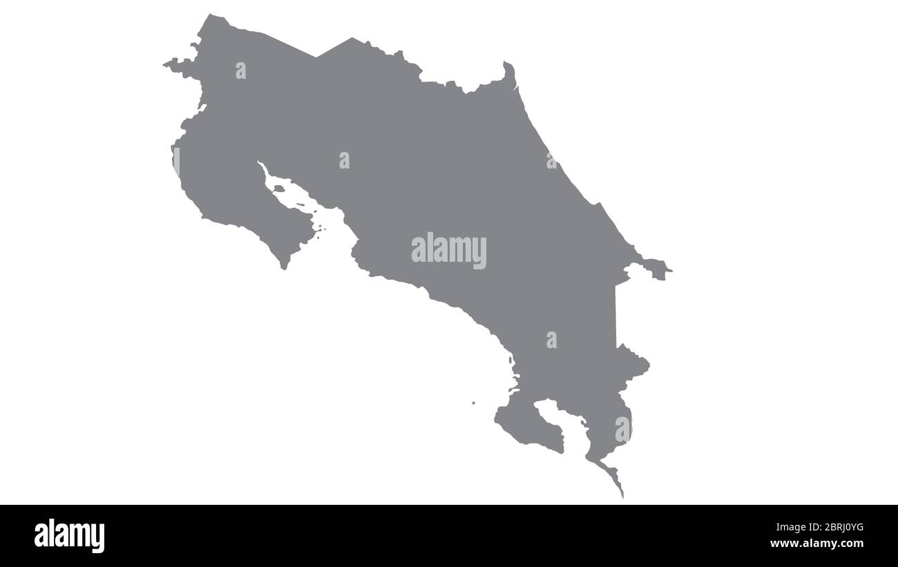 Costa Rica map with gray tone on white background,illustration,textured ...