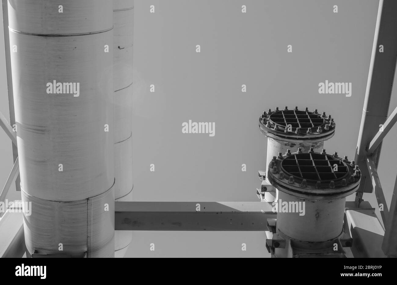 Pipeline and pipe rack of petroleum industrial plant. Offshore Industry ...