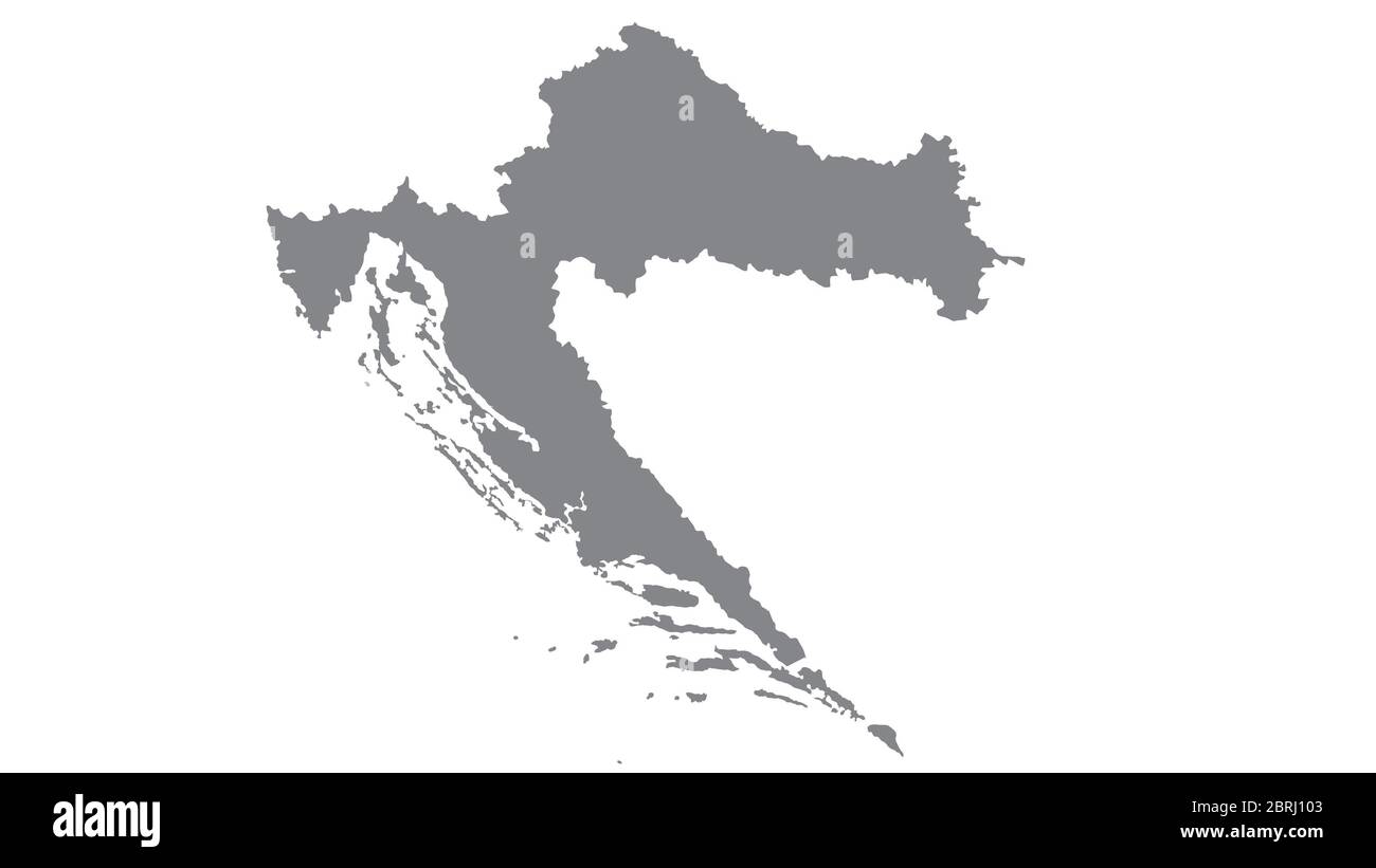Croatia map with gray tone on white background,illustration,textured ...