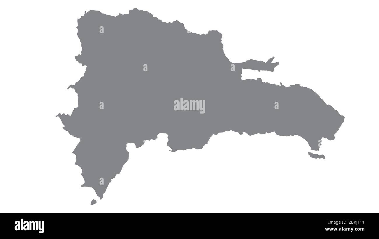 Dominican Republic map with gray tone on white background,illustration ...
