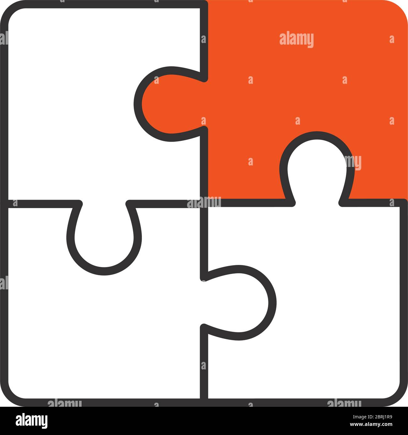 jigsaw puzzles icon over white background, half line half color style ...