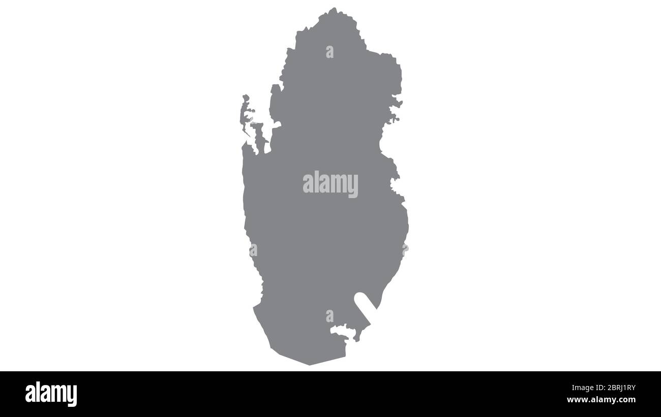 Qatar map with gray tone on white background,illustration,textured ...