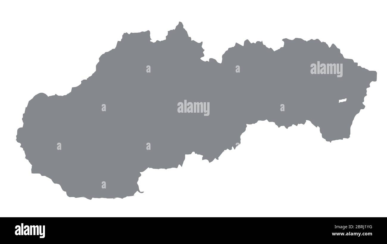Slovakia map with gray tone on white background,illustration,textured ...