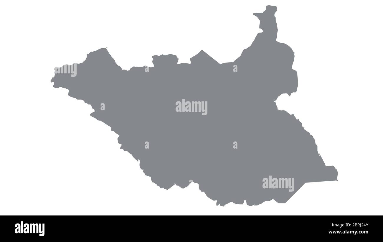 South Sudan map with gray tone on white background,illustration ...