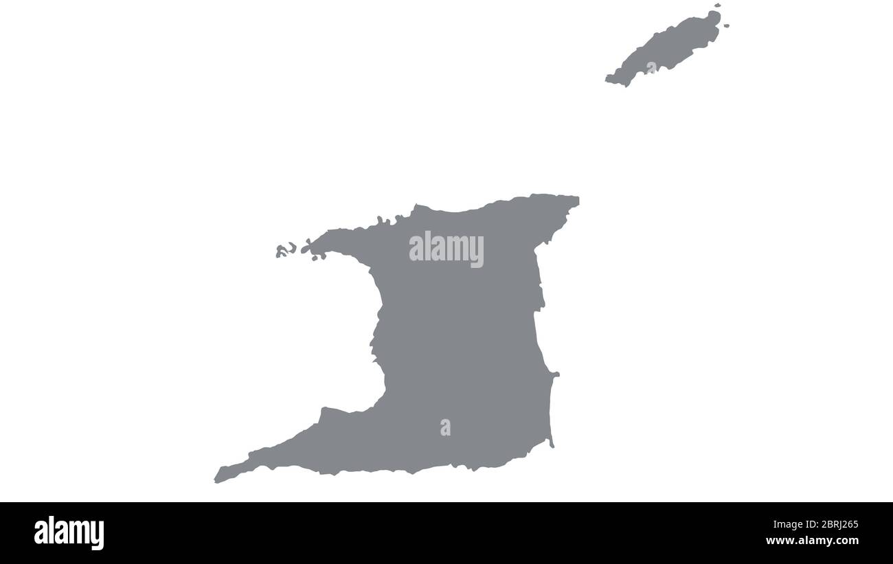 Trinidad and Tobago map with gray tone on white background,illustration ...