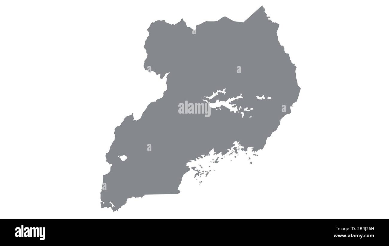Uganda map with gray tone on white background,illustration,textured ...