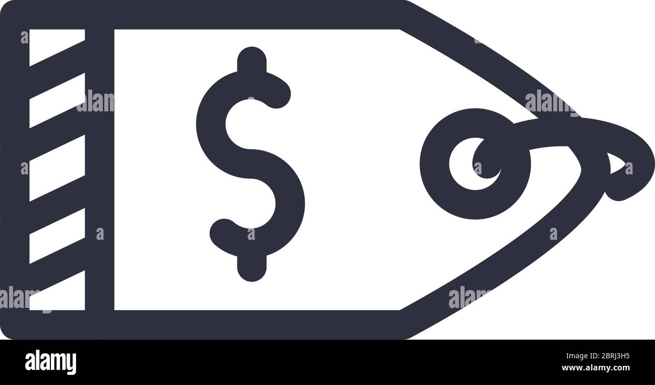 dollar inside label line style icon of money financial banking commerce ...