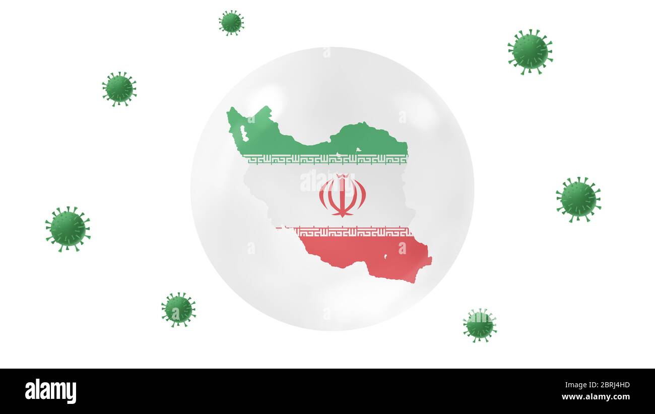 Iran map inside crystal ball protect from corona virus,stay at home ...