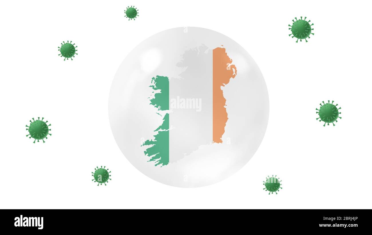 Ireland map inside crystal ball protect from corona virus,stay at home ...