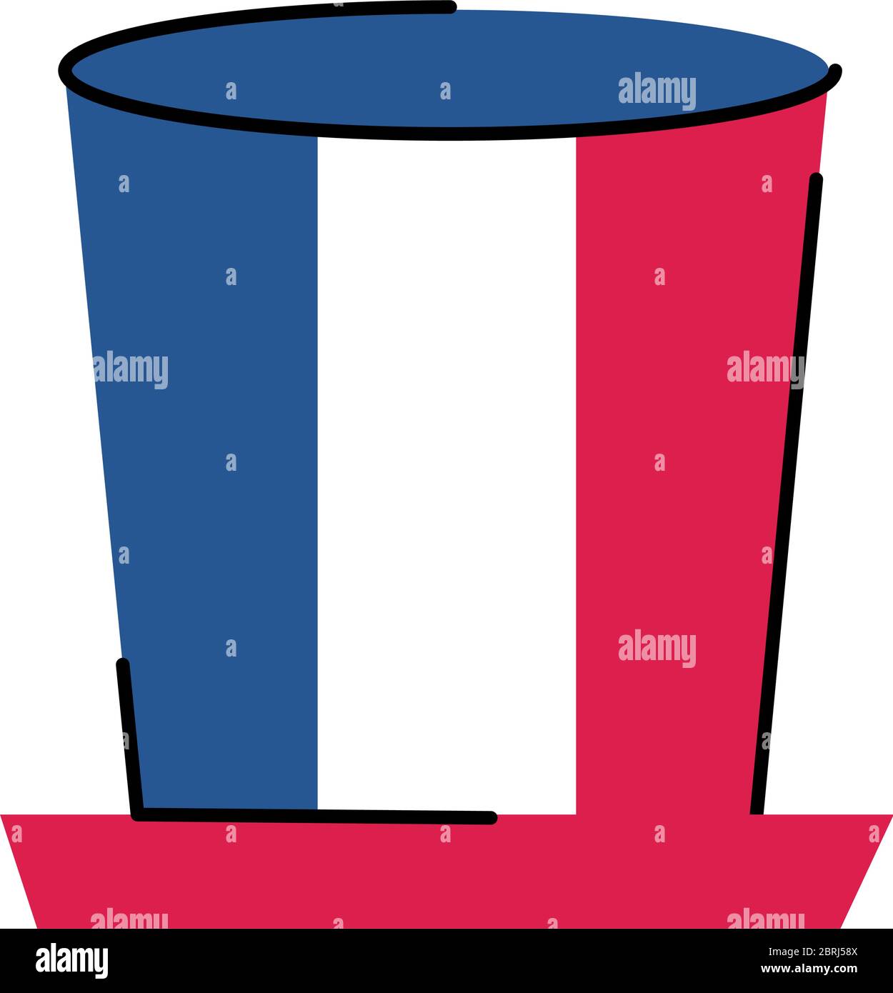 france hat line and fill style icon design, Bastille day and french ...