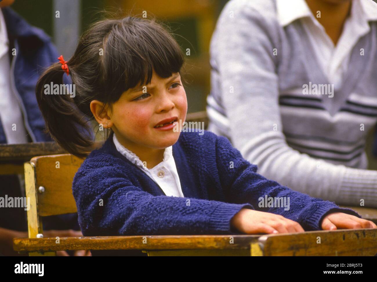 MITIVIVO, MERIDA STATE, VENEZUELA - Young girl at desk in classroom at ...