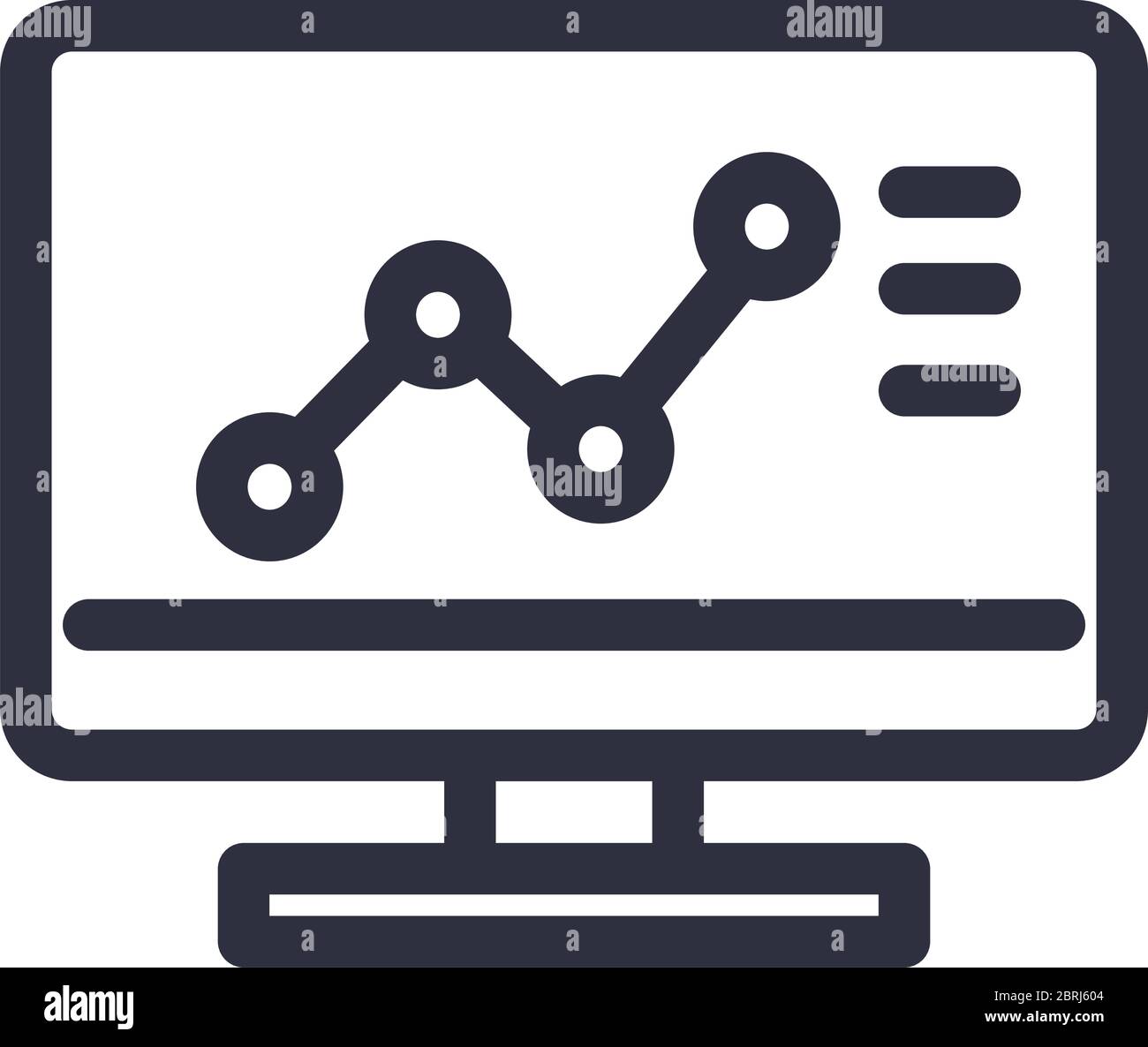 Infographic increase arrow chart inside computer line style icon design ...