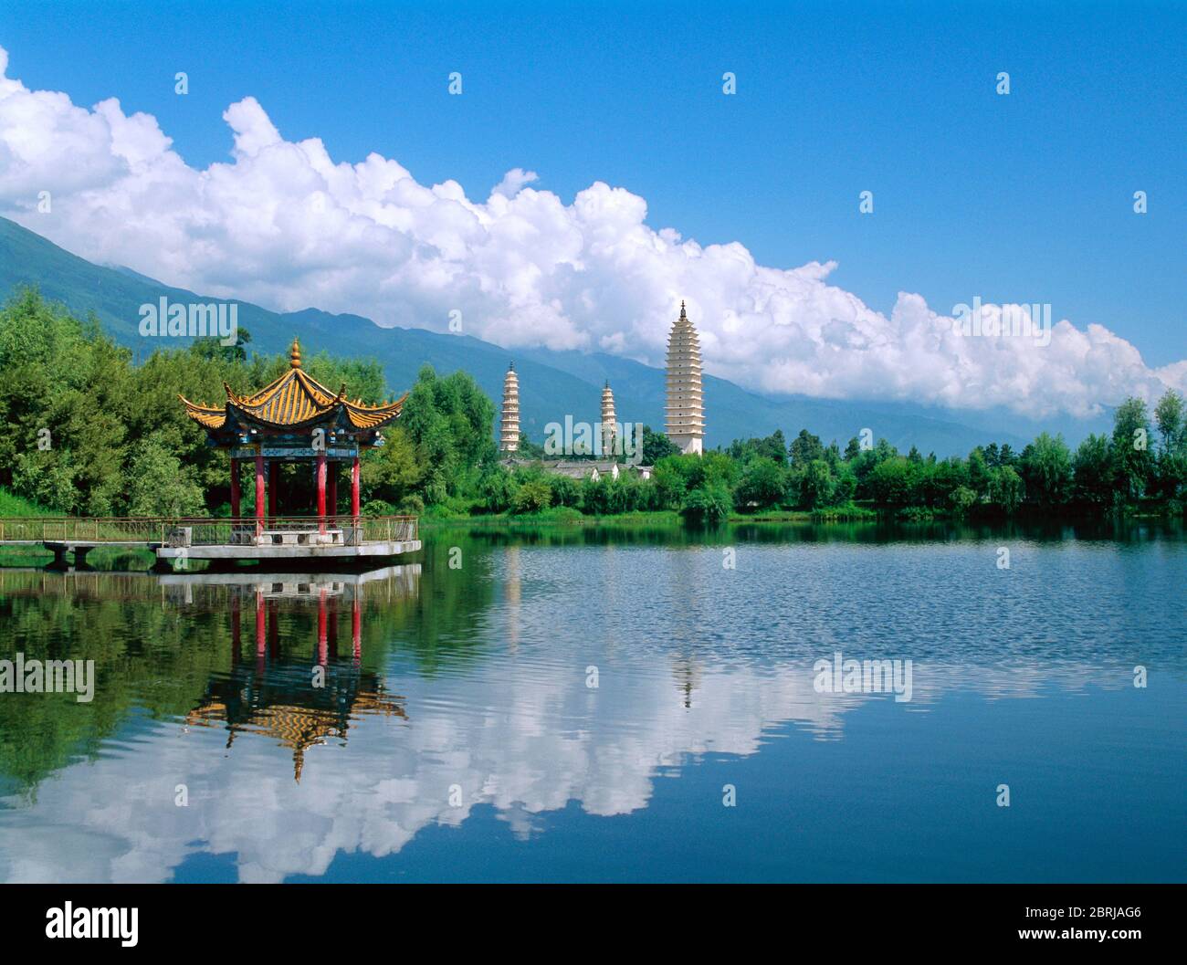Three Pagodas of Chong Sheng Temple, Dali, Yunnan Province, China Stock ...