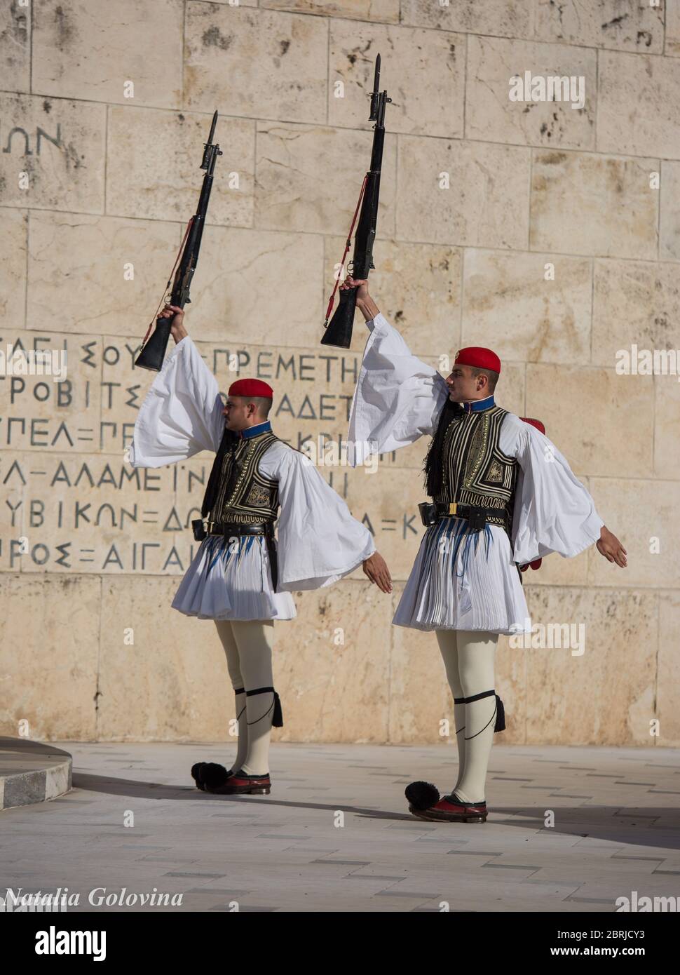 Athens, Greece - May 01, 2019: Greek soldiers Evzones dressed in ...