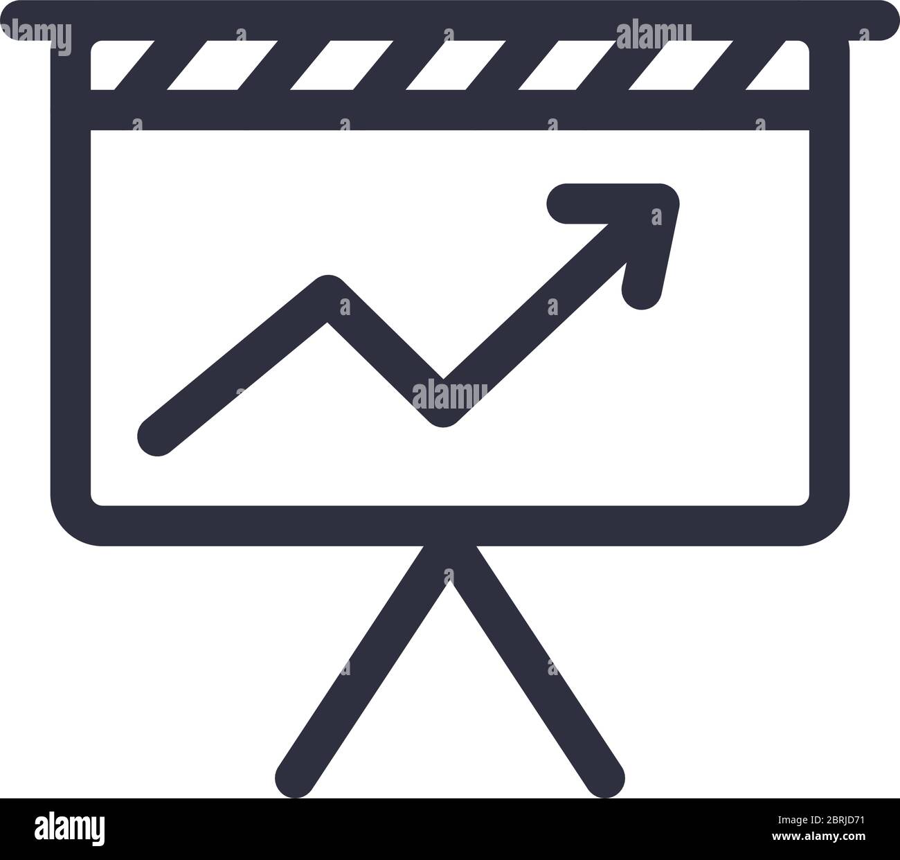 Infographic increase arrow chart inside board line style icon design ...