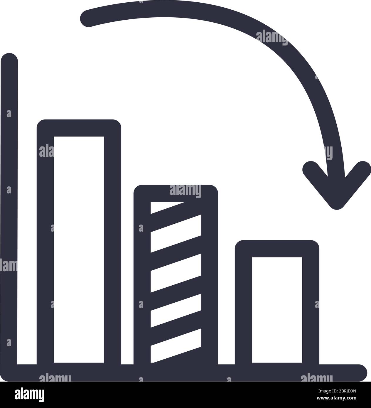 Infographic bar chart line style icon design, Data information business ...
