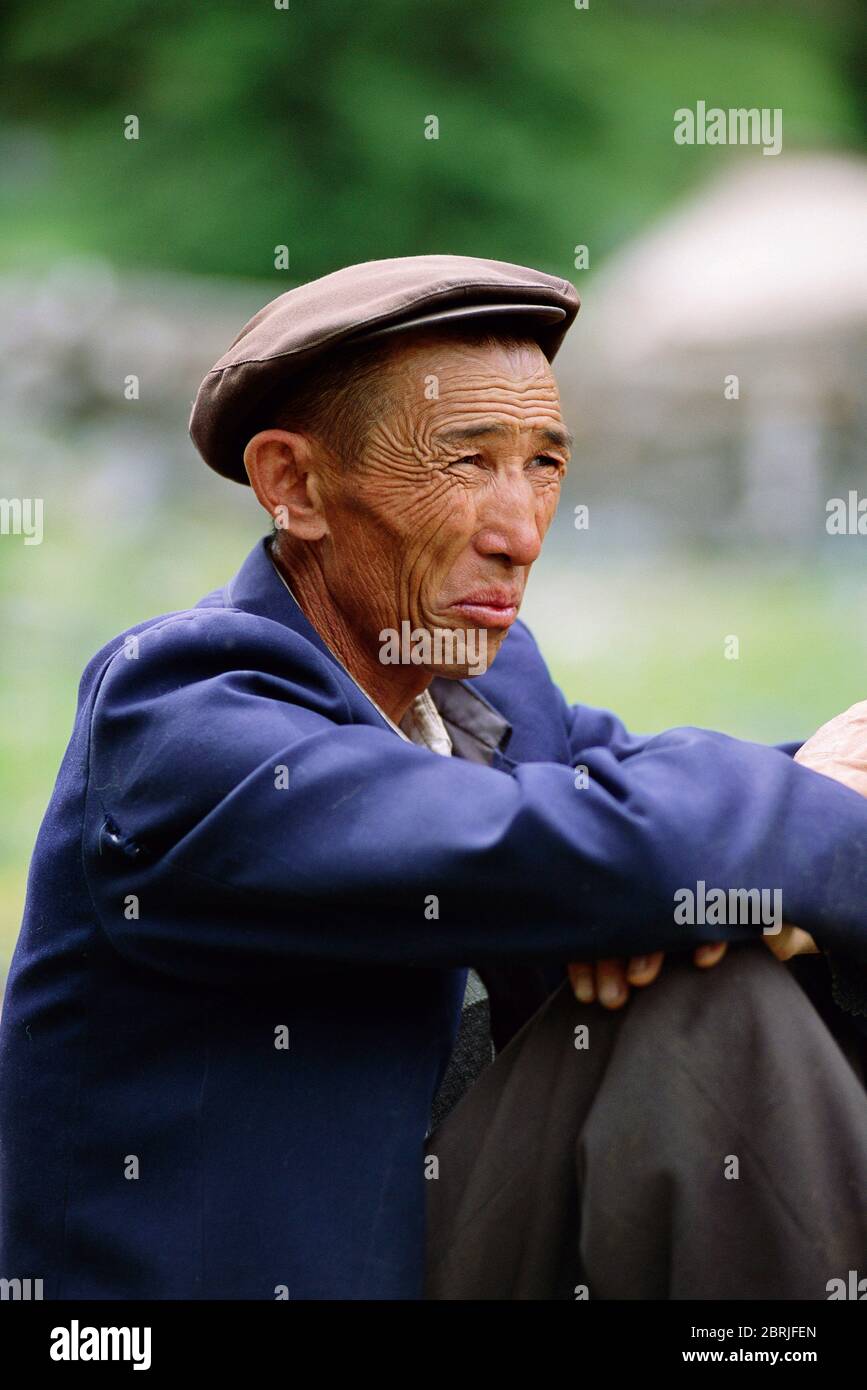 Portrait of a Man, Heavenly Lake of Tianshan, Xinjiang Province, China ...