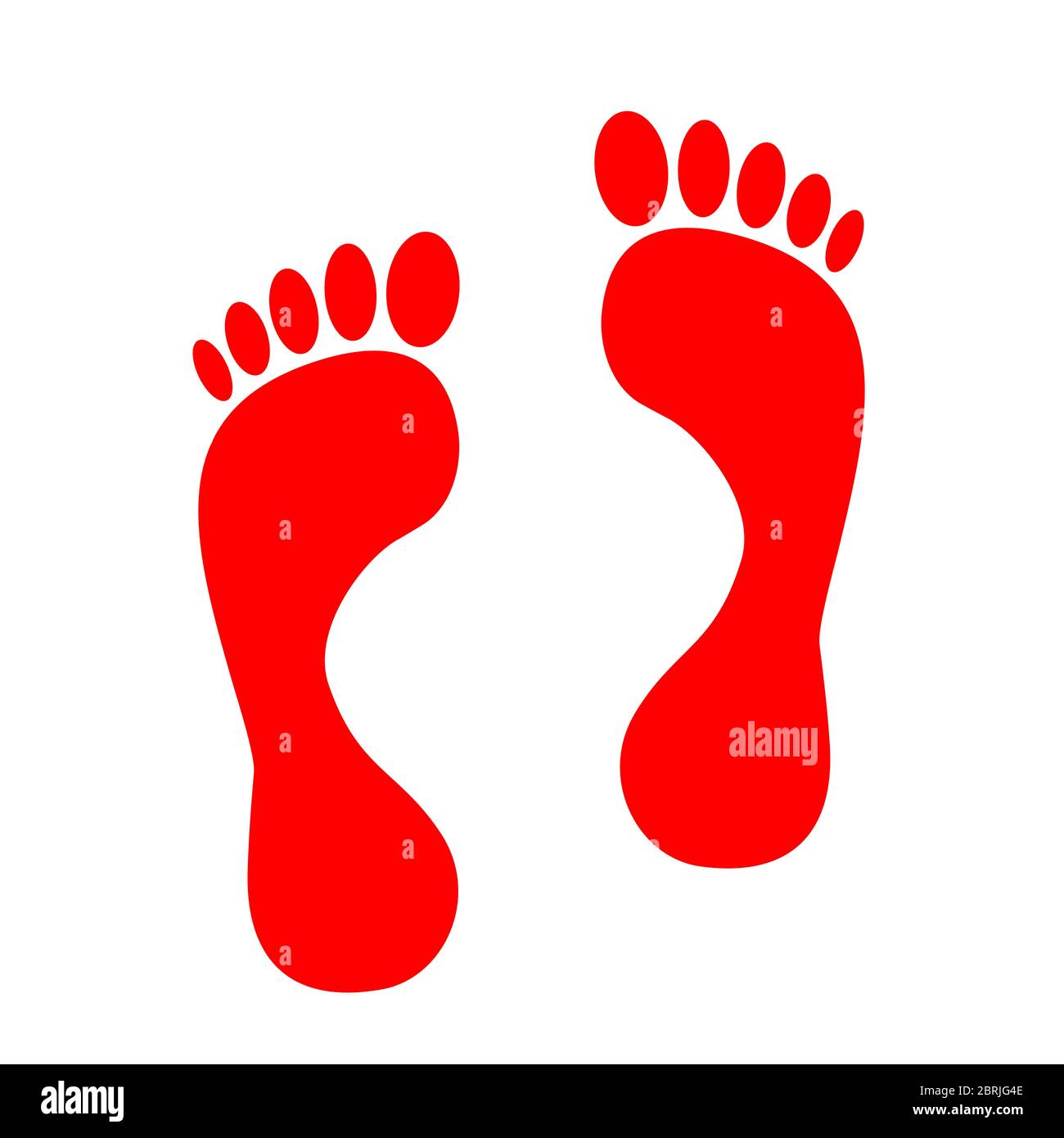 Red footprints against white background, illustration Stock Photo - Alamy