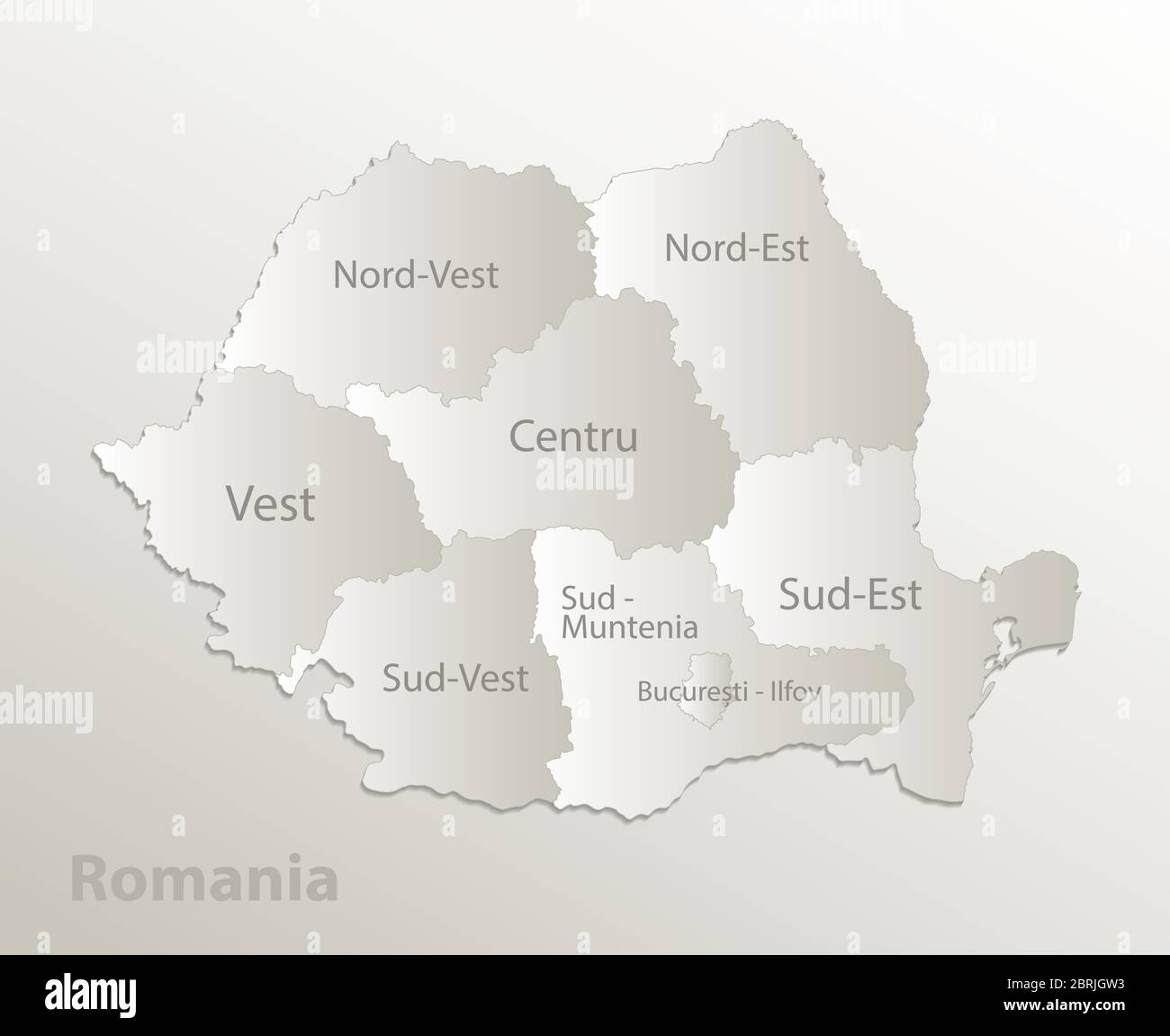 Romania map administrative division separates regions and names ...