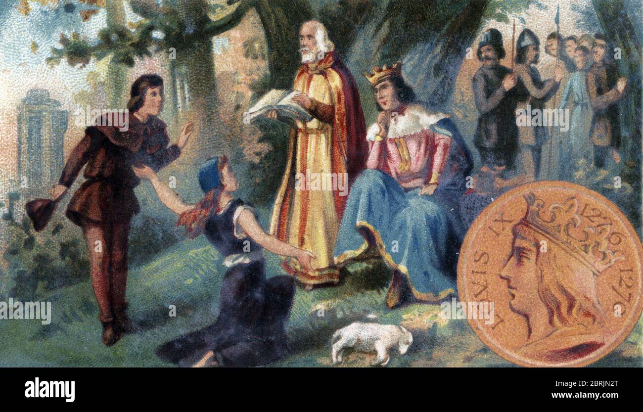 "Le roi de France Louis IX, dit "Saint-Louis" (1214-1270) rendant la ...