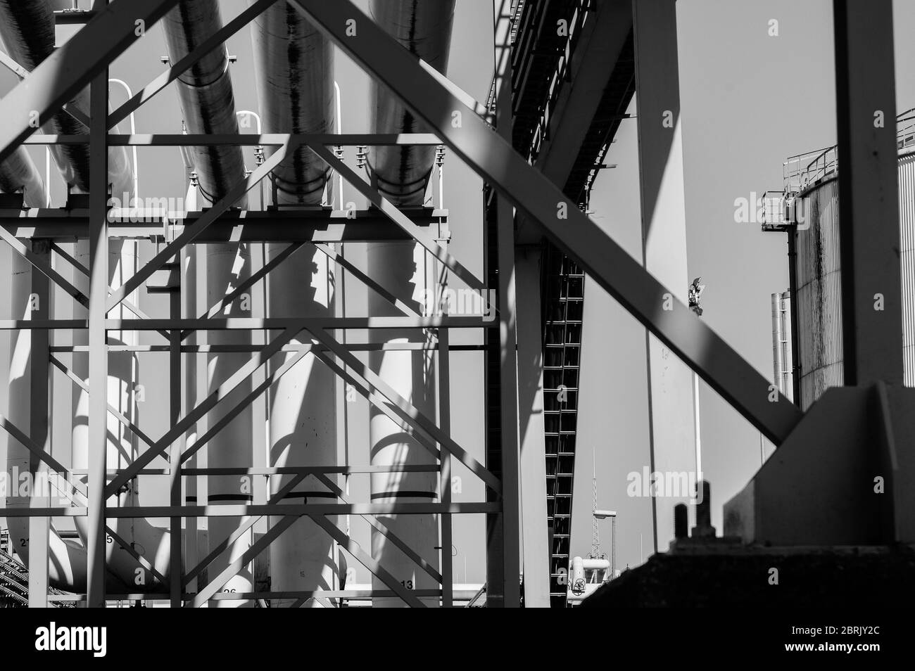 Pipeline and pipe rack of petroleum industrial plant. Offshore Industry ...