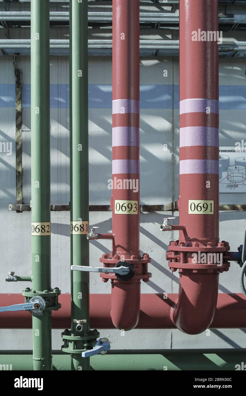 Pipeline and pipe rack of petroleum industrial plant. Offshore Industry ...