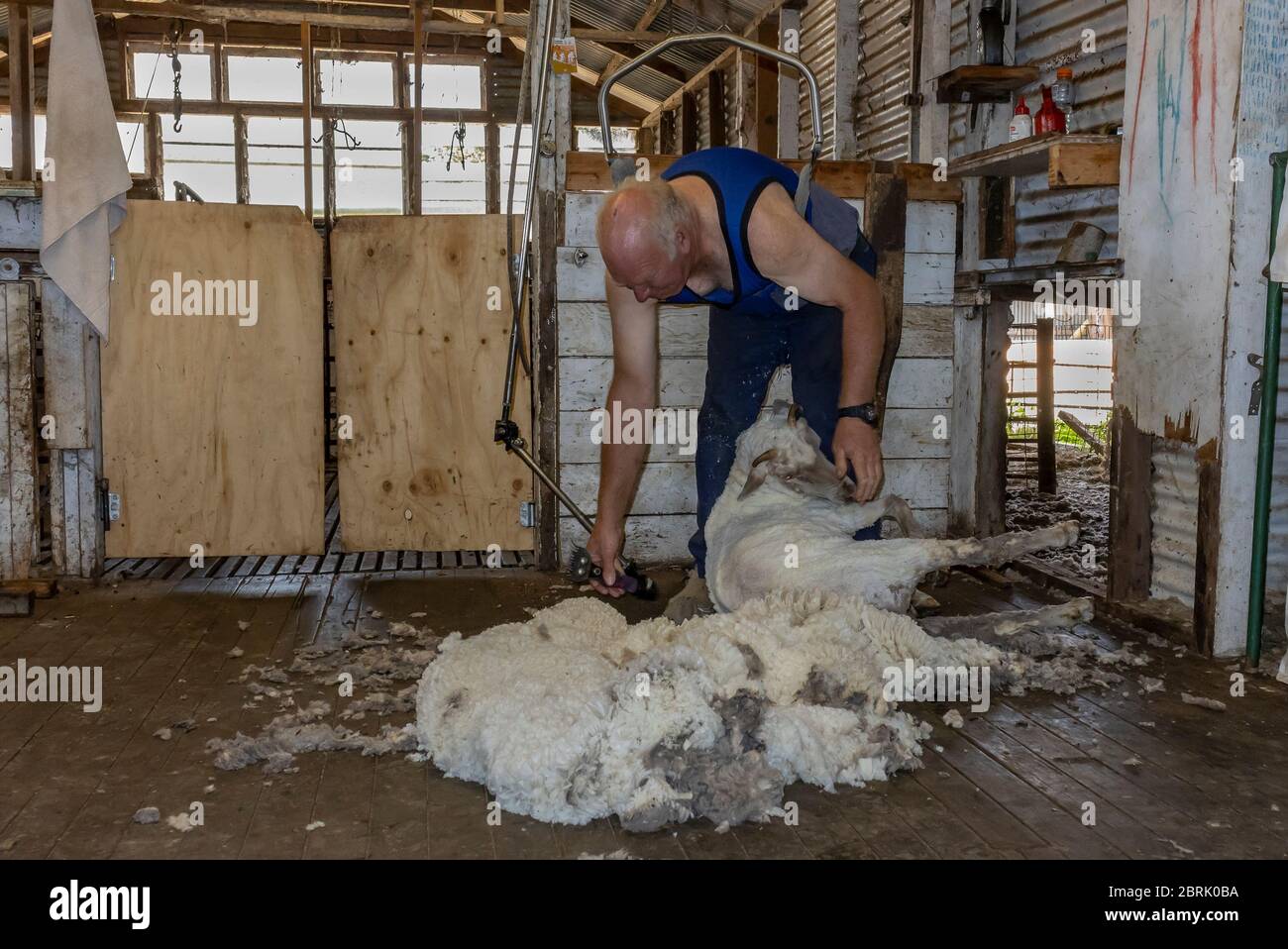 Kangaroo Island, Australia - March 9th, 2020: A farmer at the end of ...