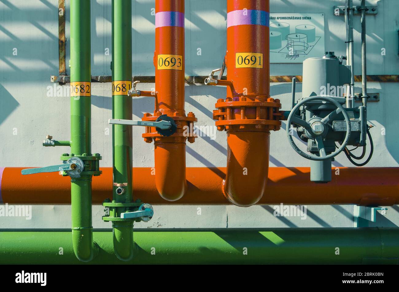 Pipeline and pipe rack of petroleum industrial plant. Offshore Industry ...