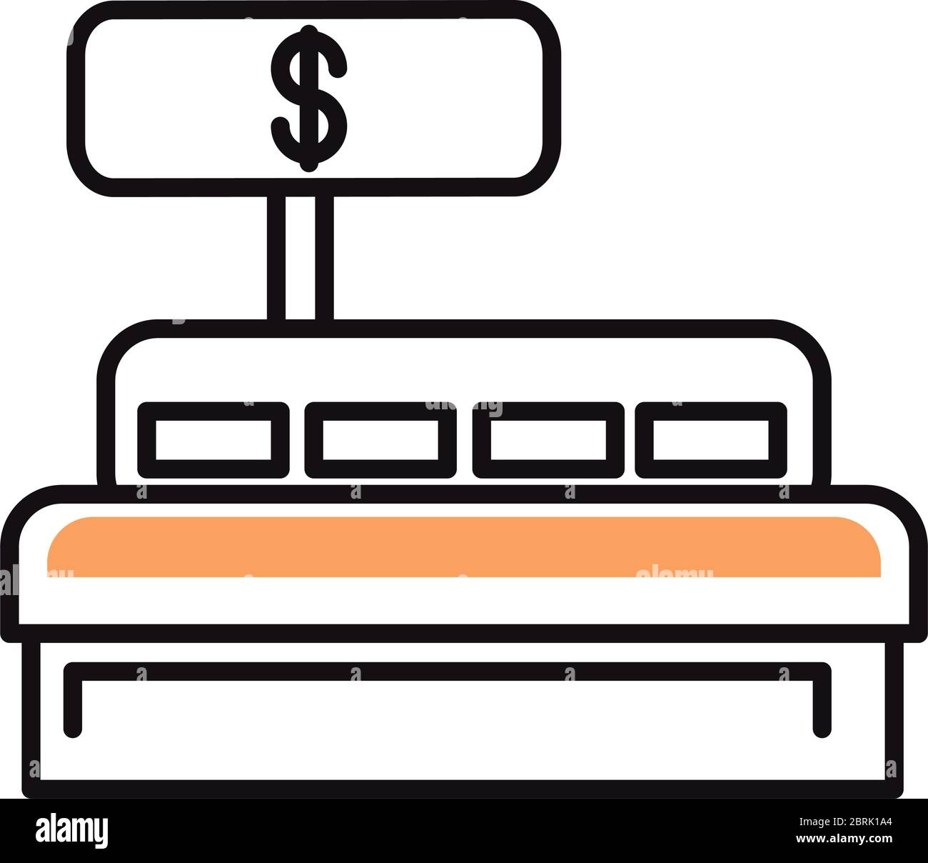 cash register line style icon design of Shopping commerce and market ...