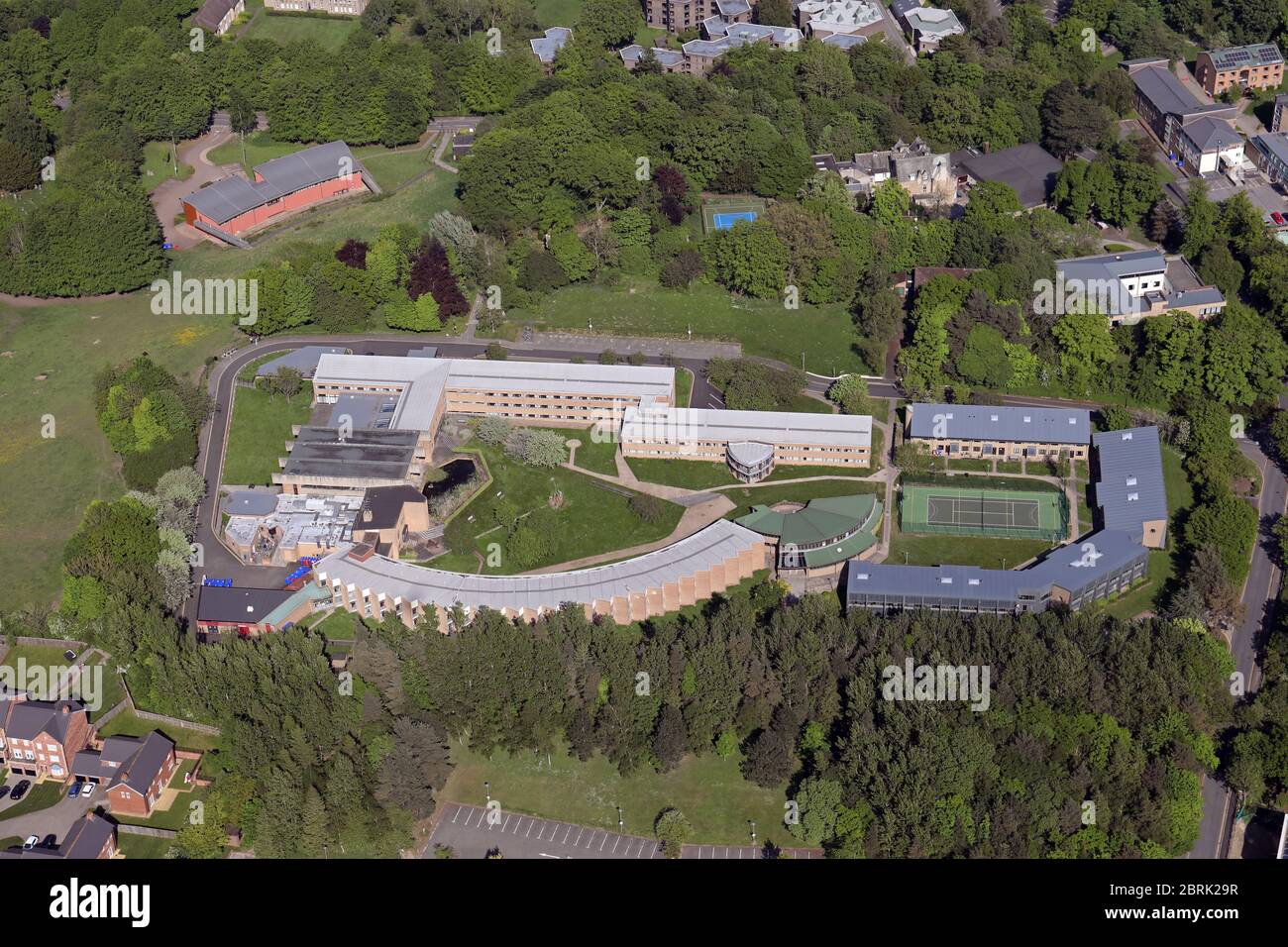 aerial view of St Aidan's College, Durham University. Also Teikyo ...