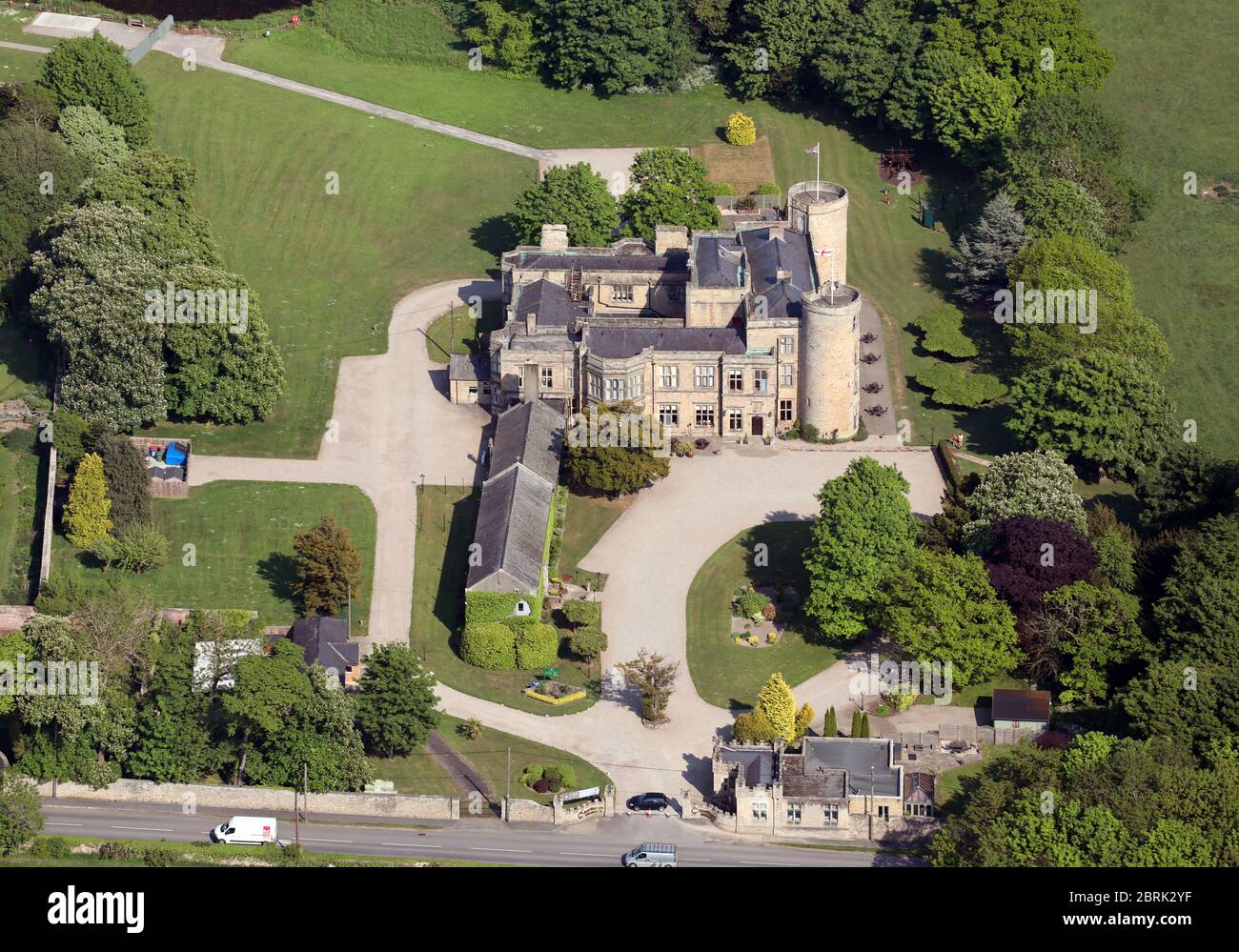 aerial view of Walworth Castle Hotel Stock Photo - Alamy
